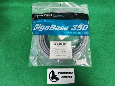 BLACK BOX EVNSL80-0015 GigaBase 350, CAT5e, Patch Cable 350Mhz, Booted ...