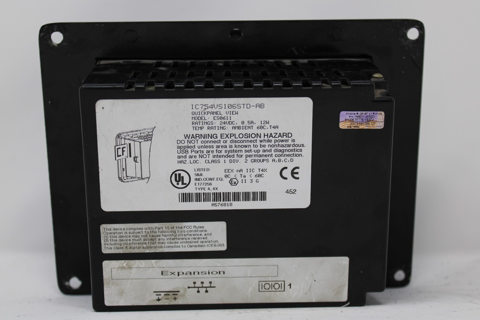 GE Fanuc IC754VSI06STD-AB Quickpanel Operator Interface Panel ES0611 | eBay