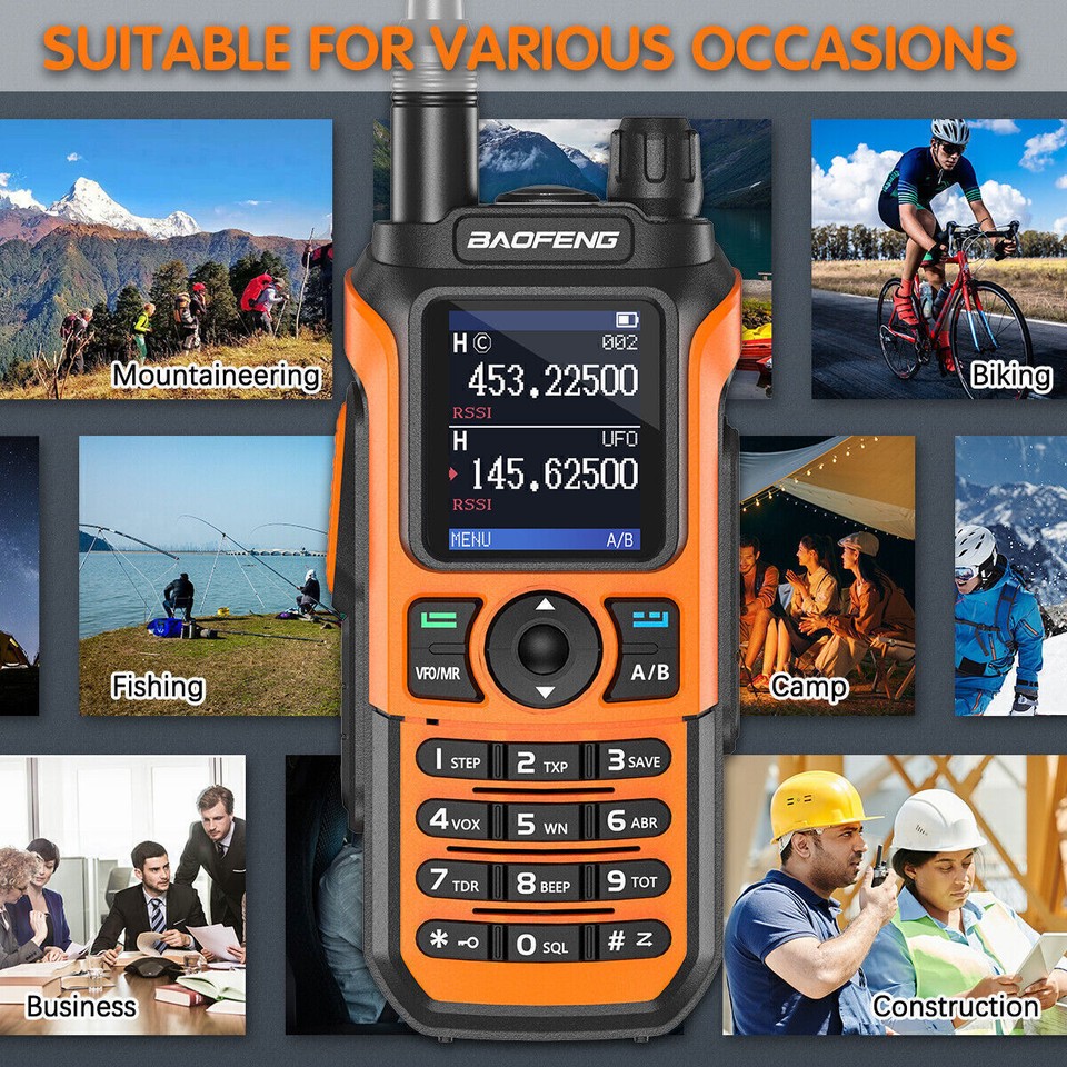 5Pack Baofeng UV-21 Pro V2 Noaa Walkie Talkies Long Range Two Way Ham ...