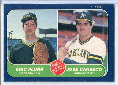 1986 Fleer #649 Eric Plunk/Jose Canseco RC Athletics Baseball Card | eBay