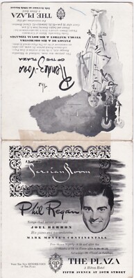 Fred Allen and George Jessel Vintage Signed Plaza Hotel Entertainment ...