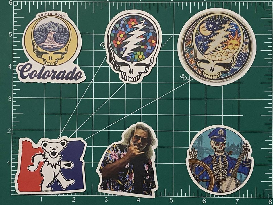 The Grateful Dead Jerry Garcia YOU PICK Waterproof Sticker Decal Laptop ...