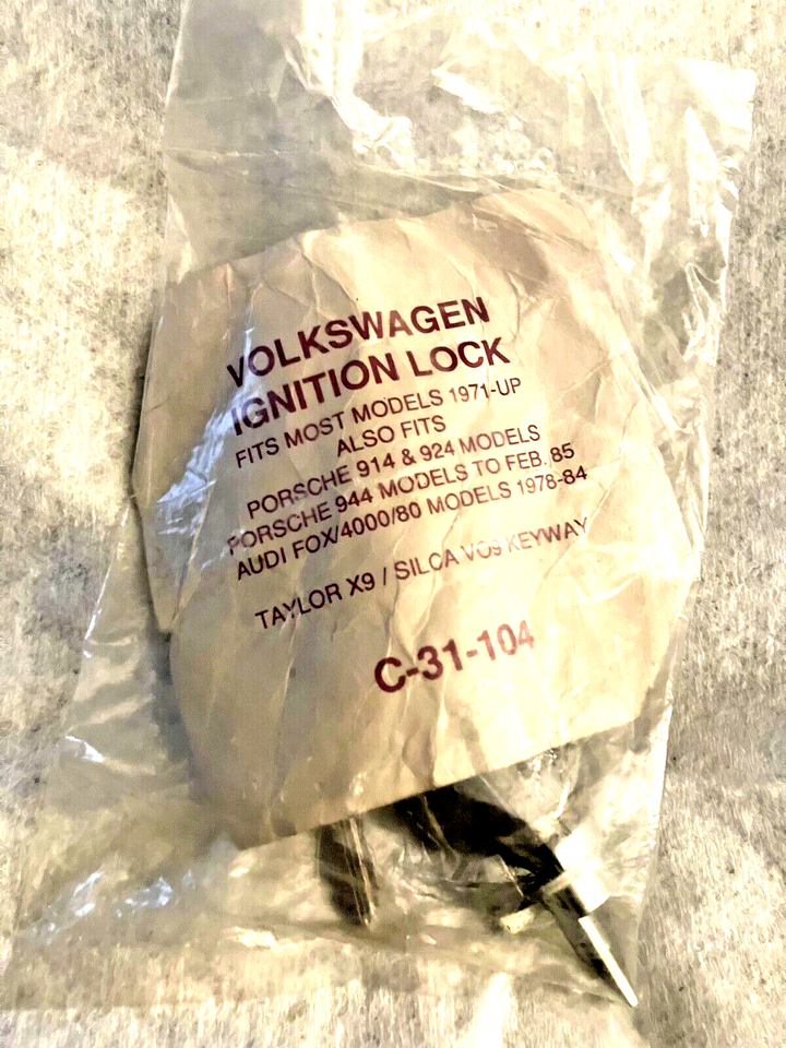 NOS VW Volkswagen Ignition Lock Cylinder 2 Keys + Porsche 914 924 944 ...