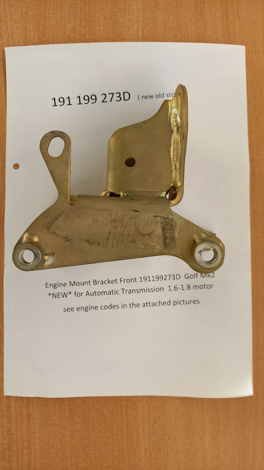 Engine Mount Bracket Front 191199273D Golf Mk2 *NEW* Automatic ...