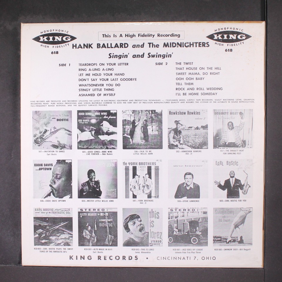 HANK BALLARD & MIDNIGHTERS: singin' and swingin' KING 12" LP 33 RPM | eBay