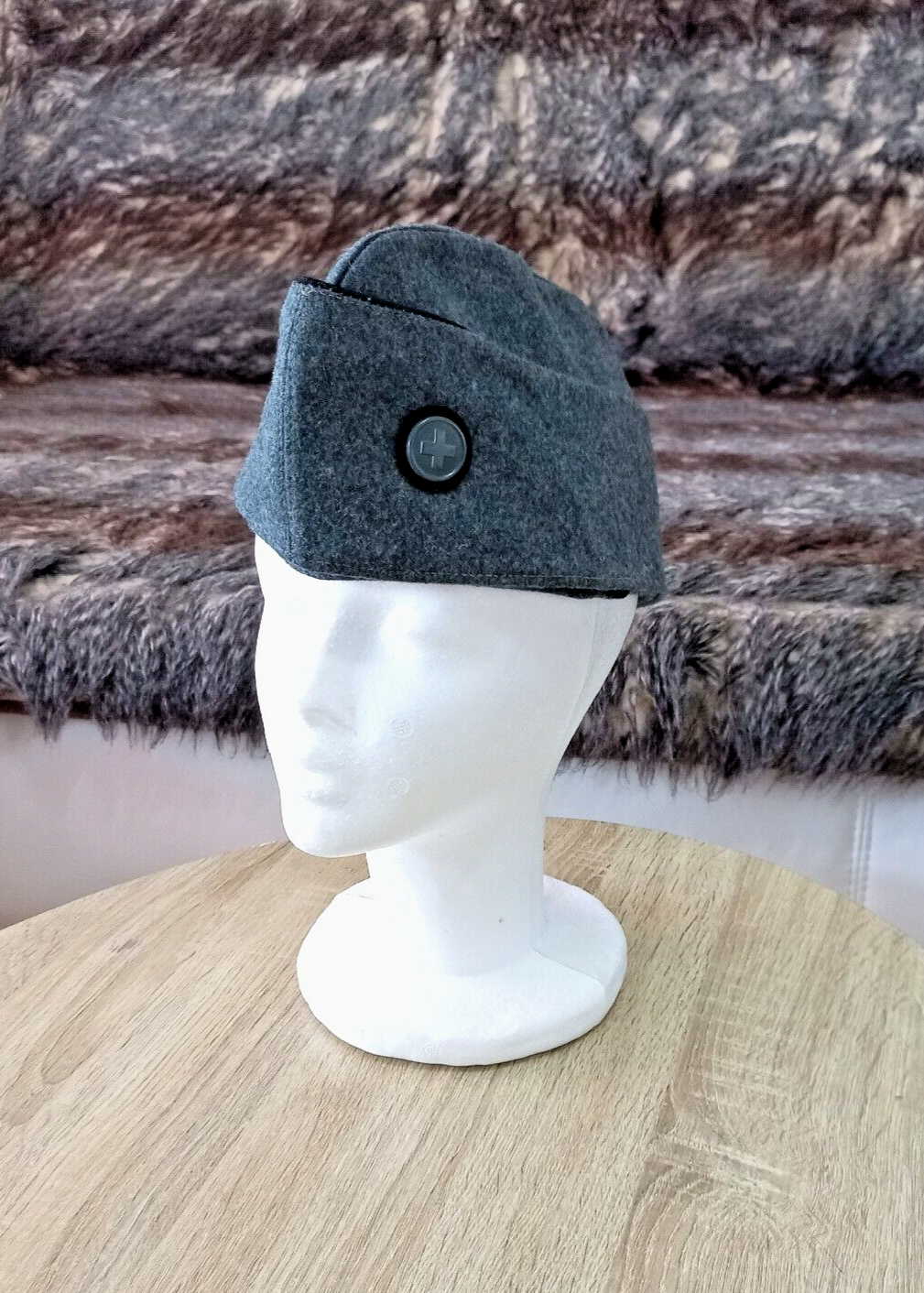 Vintage Swiss Army 3 FUNCTIONS Military Cap Wool Hat Surplus Uniform 56 ...