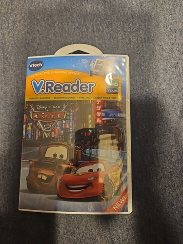 Vtech V Reader Disney Pixar Cars 2 Video Game Interactive E-Reading ...
