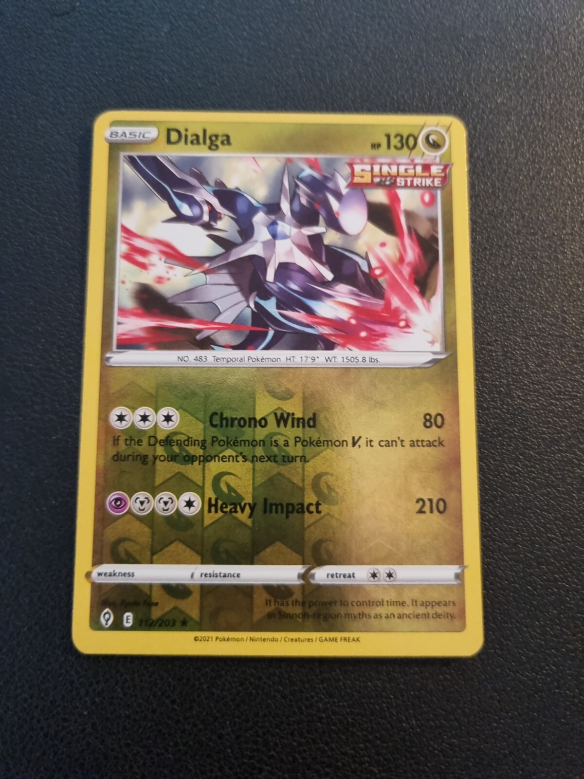 Pokemon SWSH Evolving Skies Rare Reverse Holo Foil Card Dialga 112/203 ...