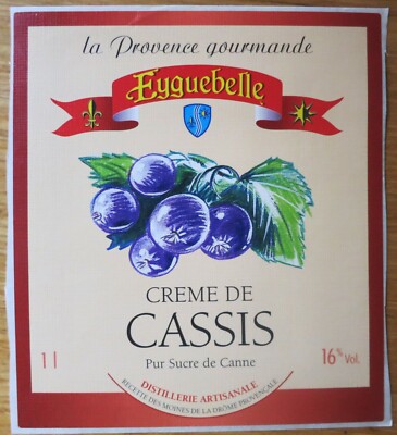 etiquettes vins alcools FRANCE Delice AIGUEBELLE Creme Cassis wine ...