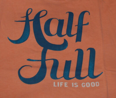 NWT Women's Life is Good Half Full Orange SS Creamy Tee | eBay