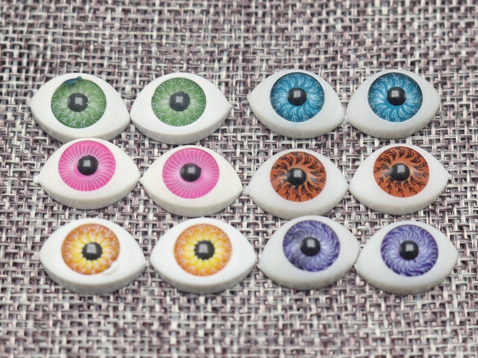 20pcs(10pairs) Acrylic Round Oval Doll Eyes Eyeballs Various Troll Eye ...