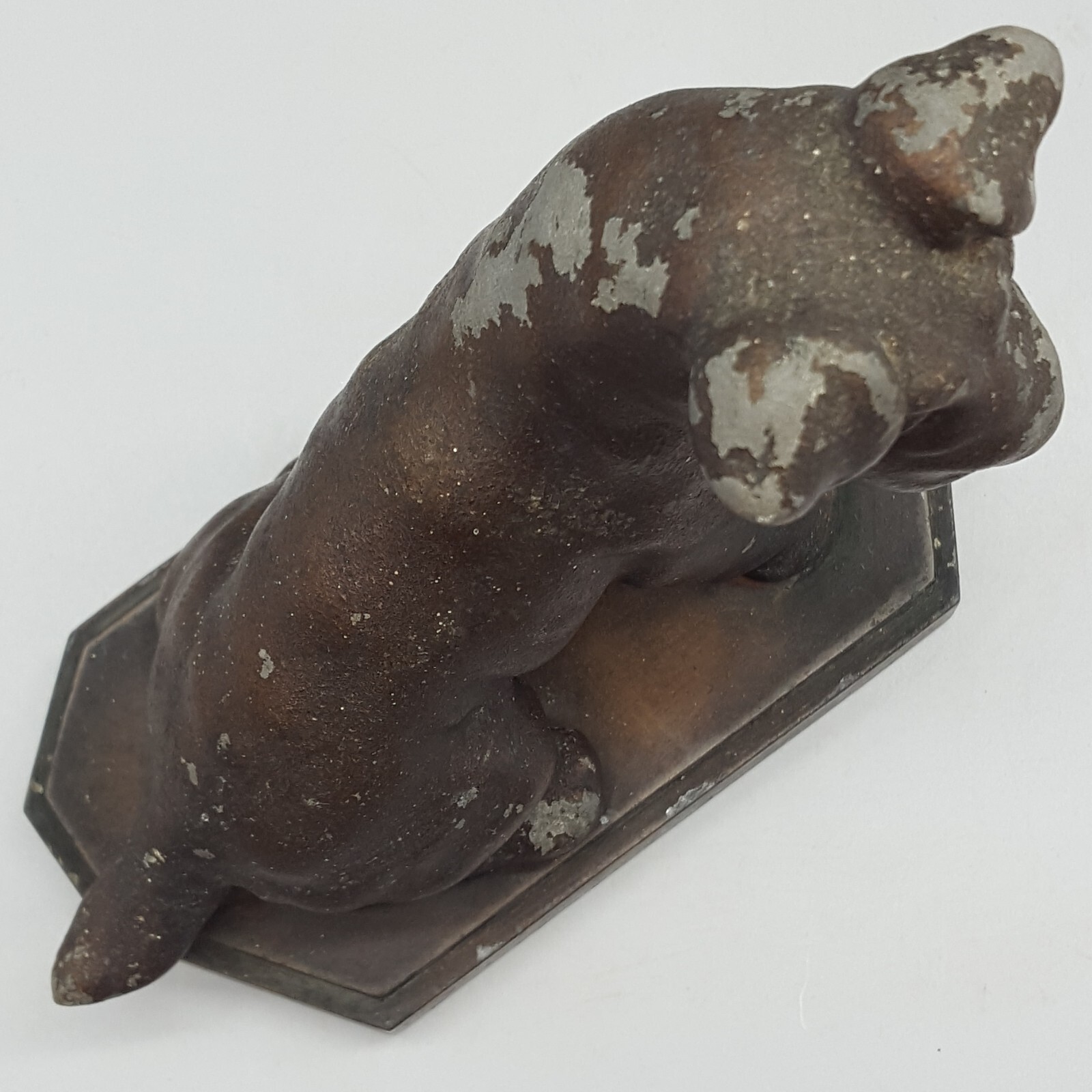 Old Heavy Cast Metal Sitting Terrier Dog Statue or Single Bookend 6.5 ...