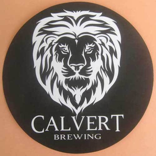 CALVERT BRAUEN 4 Zoll schwarz Bier AUFKLEBER Etikett mit LÖWE, oberes ...