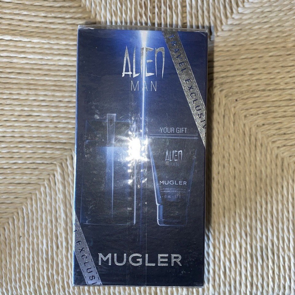 Alien Man by Mugler 3.4 oz EDT Refillable + Body Shampoo Travel set | eBay