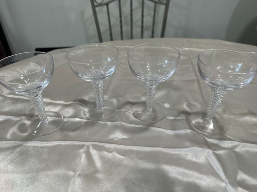 4 Stuart England ARIEL Air Twist 5 1/4" Tall Sherbet/Champagne Glass | eBay