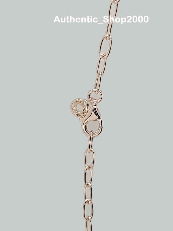 NEW 100% Authentic PANDORA 14k Rose Gold P Link Chain Necklace ...