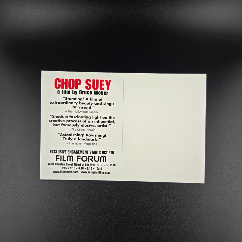 CHOP SUEY Film Promo Postcard Ad 2001 Vintage Postcard Film Forum ...
