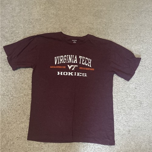 Virginia Tech Hokies T-Shirt Men’s Large Maroon Pro Edge NCAA College ...