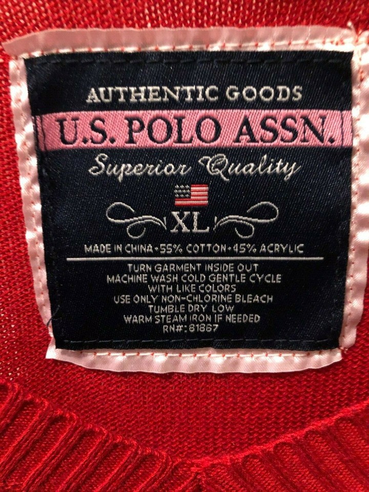 Brand new without tags USPA Red V-neck sweater Women's XL | eBay