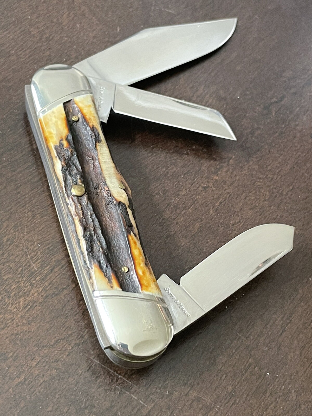 Schatt & Morgan Stag Railsplitter Stockman Cattle Knife Queen Cutlery 1 ...