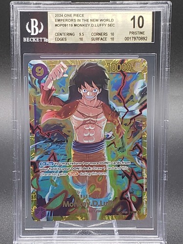 BGS 10 Pristine One Piece Monkey D. Luffy SEC Emperors in the New World ...