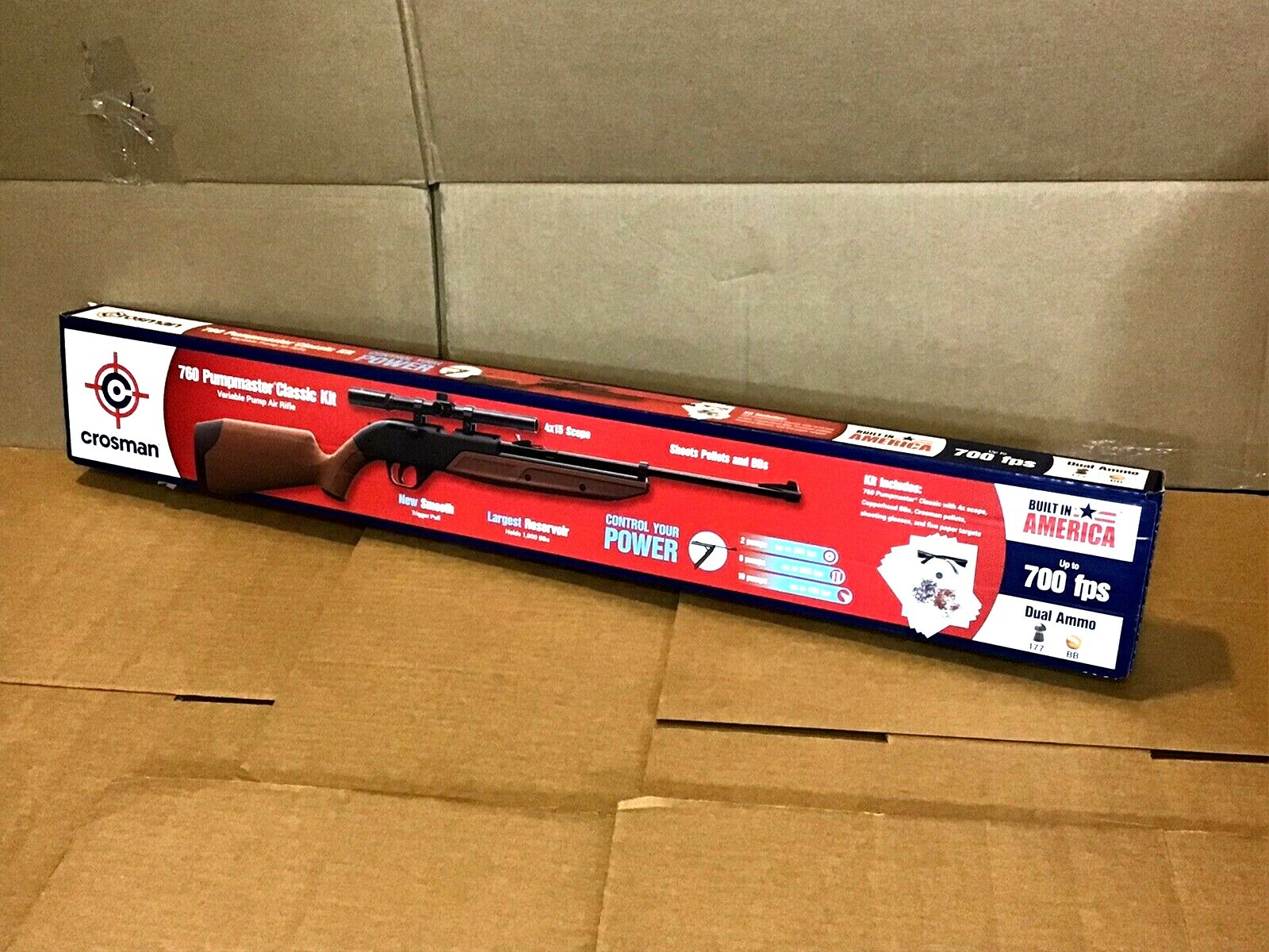 Crosman 760 Pumpmaster Classic Kit .177 Cal Air Rifle 700fps, .177 BB ...