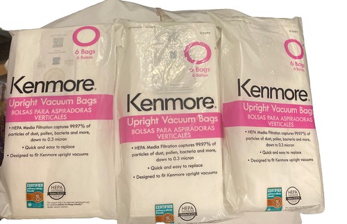 Kenmore 53294 Type O Vacuum Bags HEPA for Upright Vacuums. (3 Pk, 18 ...