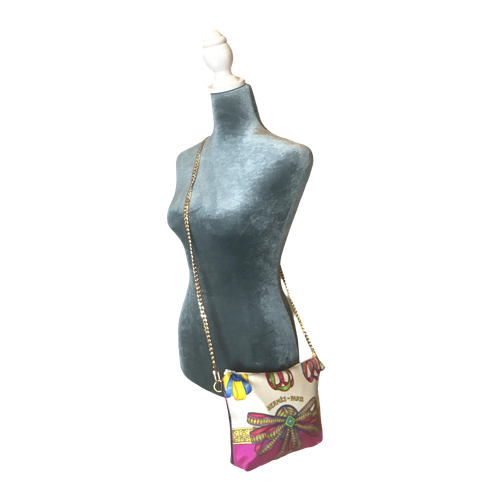 Hermes Rubans du Cheval Fuchsia Vintage Scarf Crossbody Bag | eBay