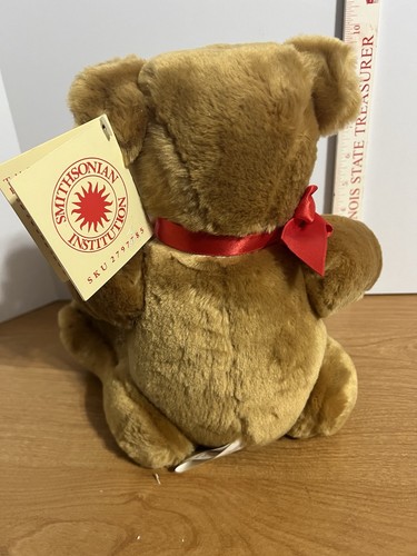 The Smithsonian Institute Teddy Bear ~ Jointed W/ Red Ribbon Bow 1997 ...