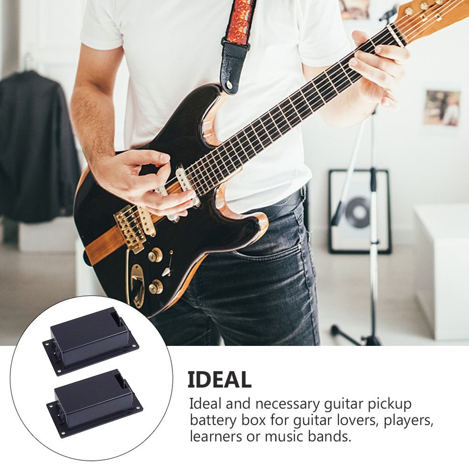 2 Pcs Compartment Active Guitar Accessory Battery Case for Pickup ...