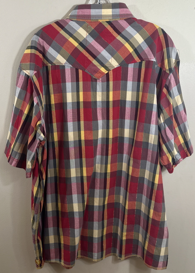 Men's Parish Nation Short Sleeve Button up Size 4XL Red, Yellow, Gray ...
