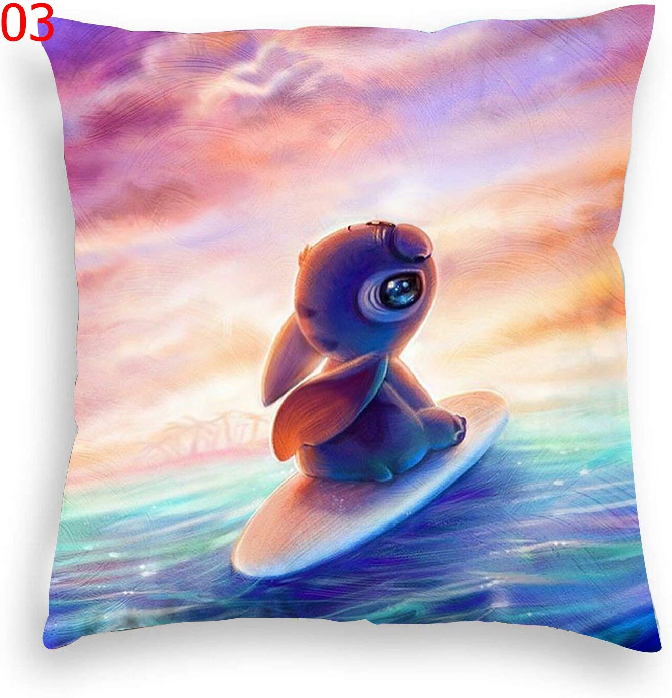 45 cm Lilo Stitch Cushion Cover Throw Pillow Case Home Sofa Bed Office ...