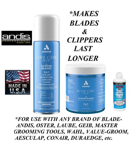 ANDIS CLIPPER BLADE COOL CARE PLUS KIT SPRAY,DIP,OIL SET-Cleaner ...