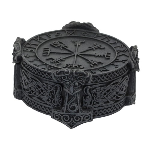 Norse Viking Jewelry Trinket Box Gifts Runic Compass Travel Case for ...