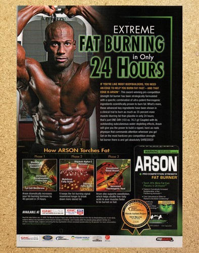 Muscle Asylum Project Arson Fat Burner - Magazine Print Ads Ephemera ...