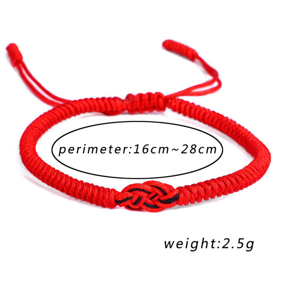 Tibetan Buddhist Handmade Chinese Knots Lucky Bracelet Wrist Red Rope ...