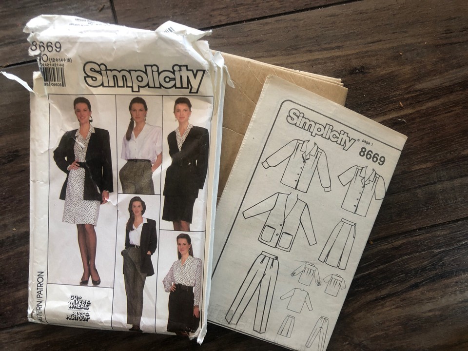 Simplicity 8669 Rare Find! Sz 12-16 Vintage 1988 Pants,Skirt,Blouse ...