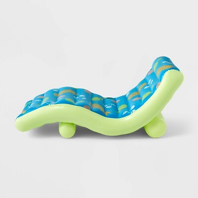 Sun Squad Green/Blue Fruit Chaise Lounge Pool Float Water Floats and ...