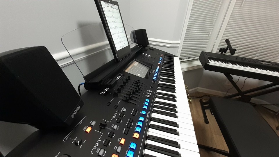 Music Stand Extensions for Yamaha Genos 2 for angled position above 2nd ...