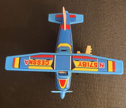 Vintage TOY WIND-up Airplane Plane CESSNA N5718Y Tin Litho Plastic | eBay