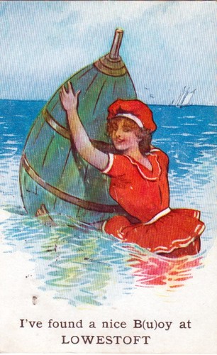 printed comic lowestoft postcard, girl in sea posted 1913 | eBay UK