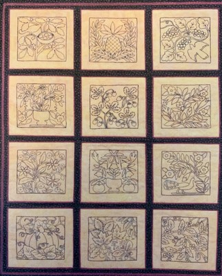 Baltimore Blackwork Quilt Pattern - Complete Set 12 Embroidery Patterns & Finish | eBay