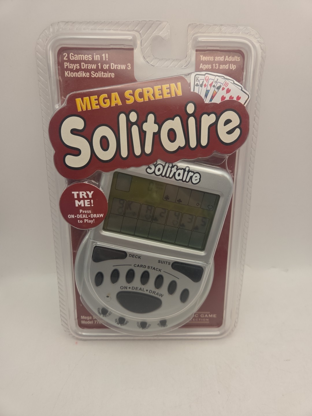 New Sealed Big Mega Screen Solitaire 77803 Classic Electronic Handheld ...