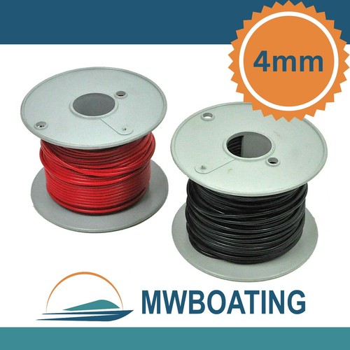 20 Metres 4mm Red and Black Marine Tinned Copper Wire Cable Combo (40M ...
