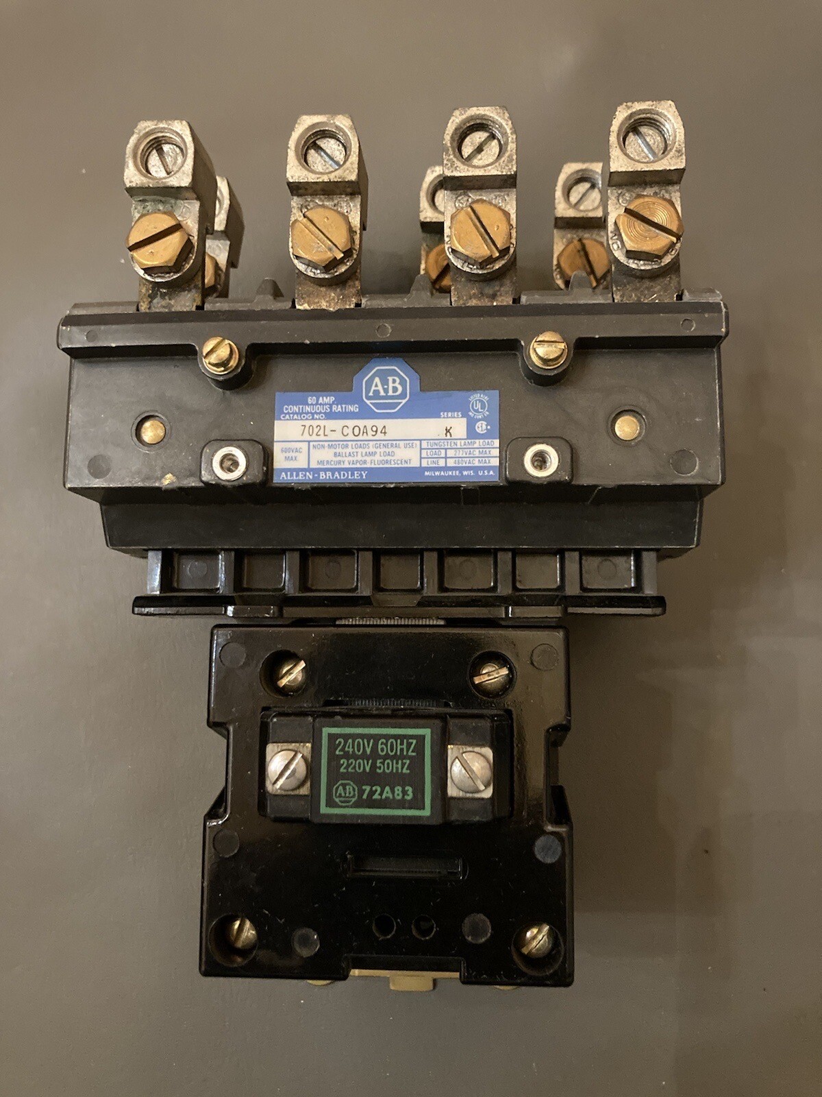Allen Bradley Cat # 702L-COA94 Contactor 60 Amp | eBay