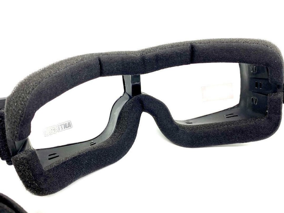 MOTORCYCLE Riding Padded Safety Protective GOGGLES Anti-Fog Lens Fit ...