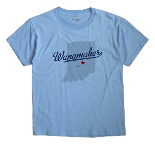 Wanamaker Indiana IN Ind T-Shirt MAP | eBay