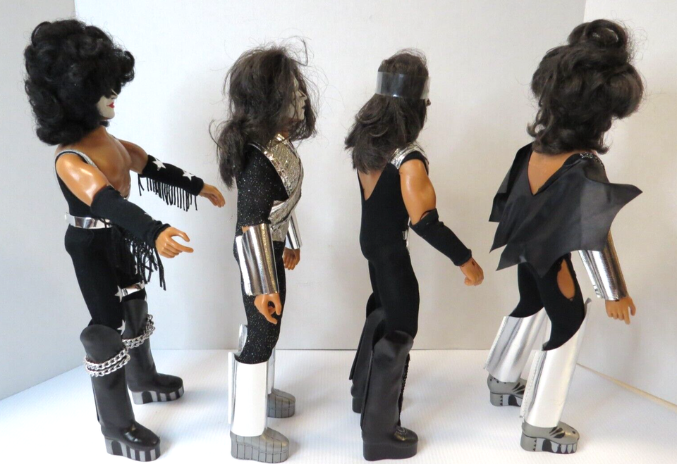 KISS MEGO DOLL ACTION FIGURES SET OF 4 IN BOXES 1977 AUCOIN MUSCULAR ...