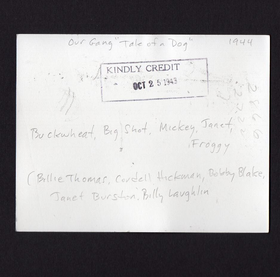 4x5 Photo OUR GANG dog cast BUCKWHEAT Cordell Hickman BOBBY BLAKE Janet ...