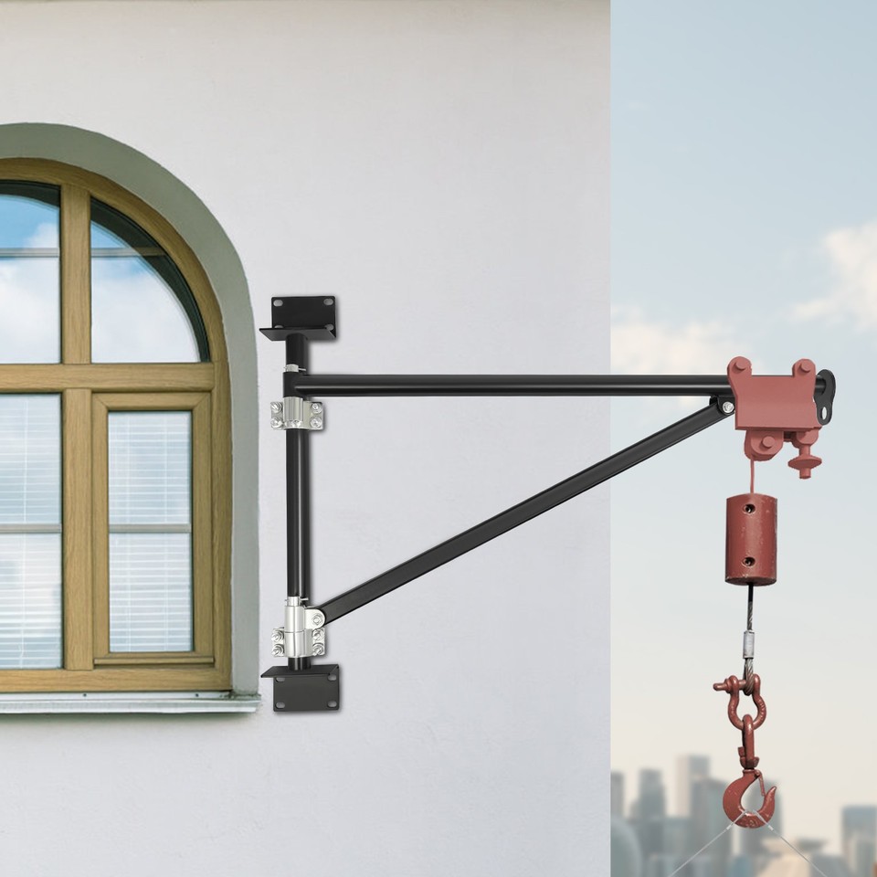 Alloy Steel Swing Arm Hoist, 4x3.15ft Black Industrial Lifting Pole For ...